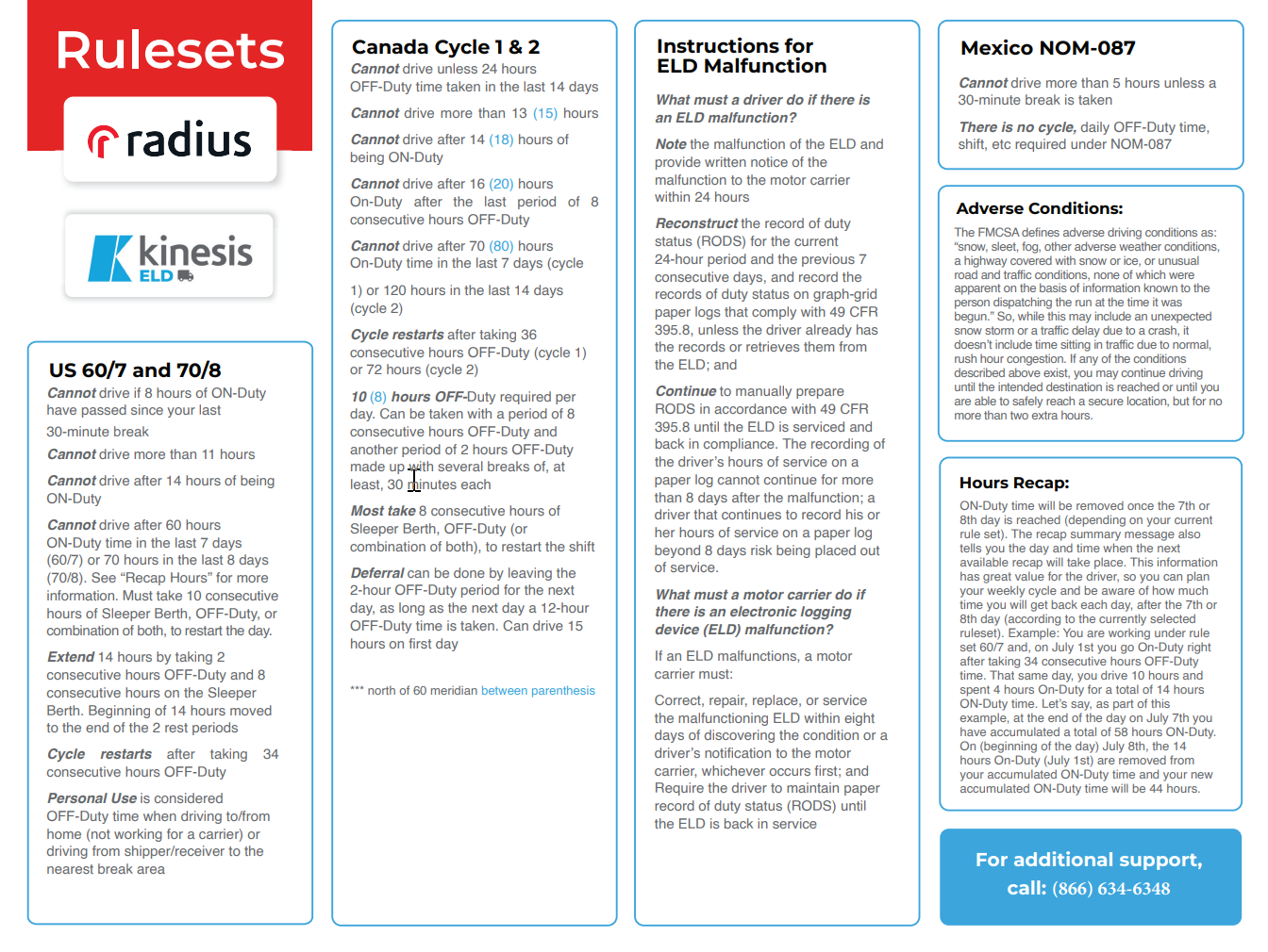 ELD In-Cab Card – Radius Telematics