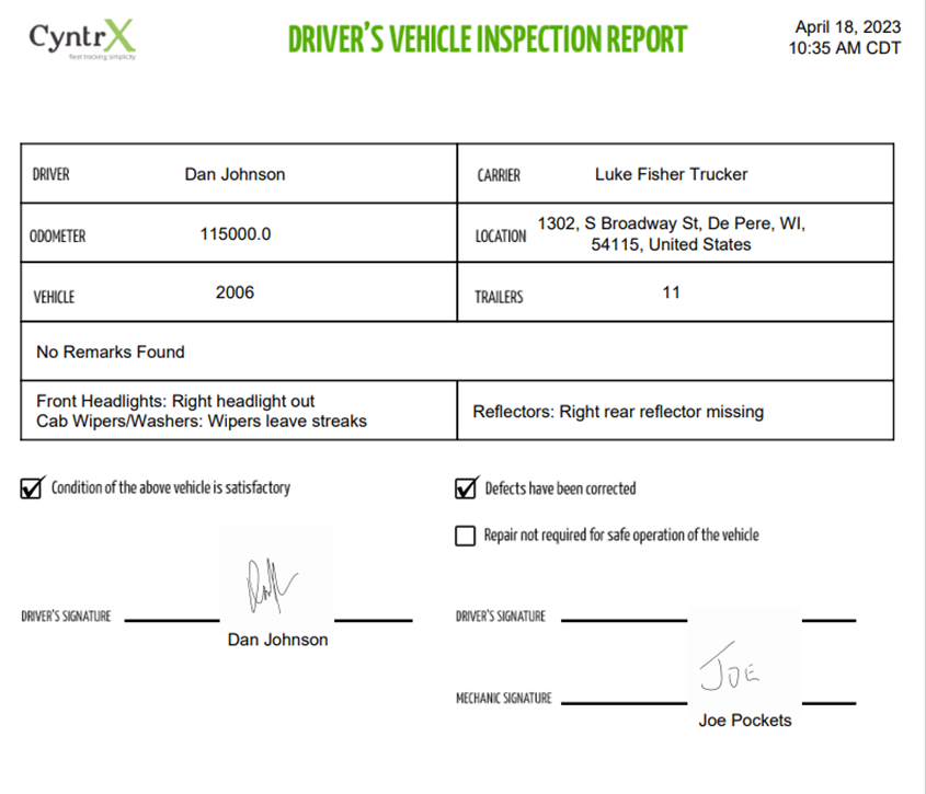 DVIR Defects and Work Orders – Radius Telematics
