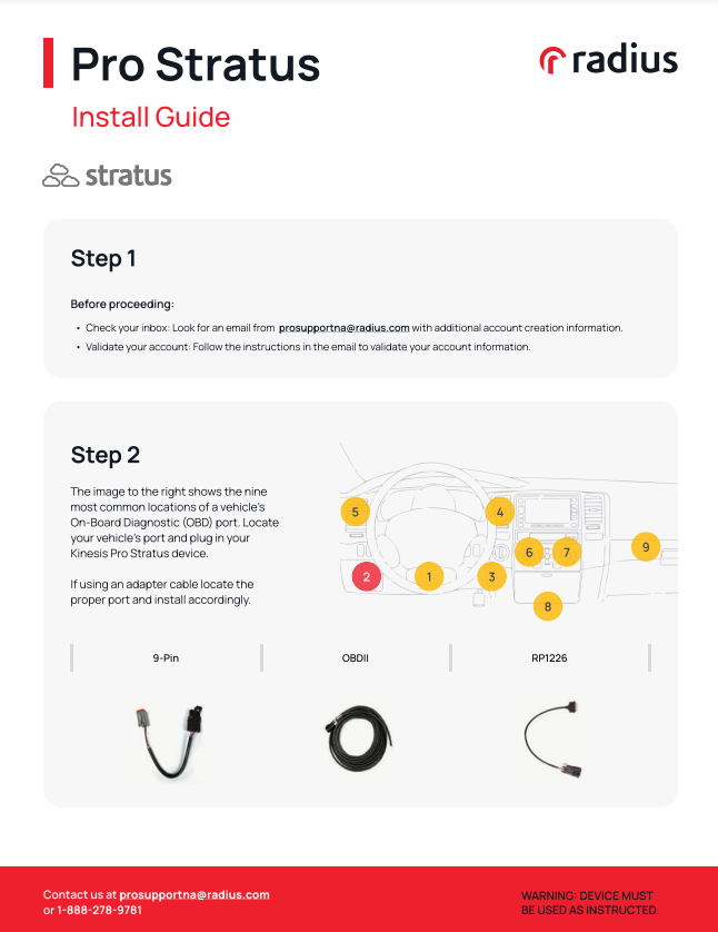 Pro Stratus Installation Guide – Radius Telematics
