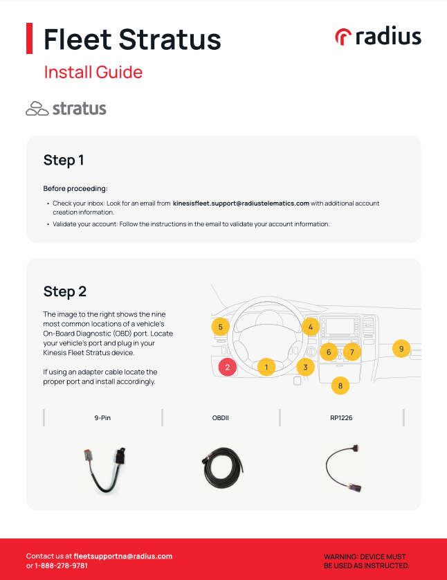 Fleet Stratus Installation Guide – Radius Telematics