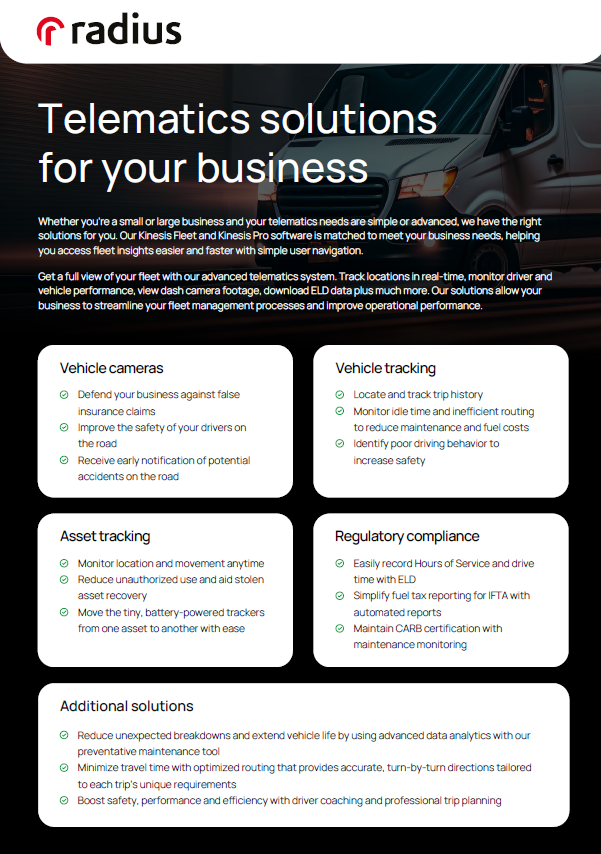 Kinesis Tracking Overview Flyer – Radius Telematics