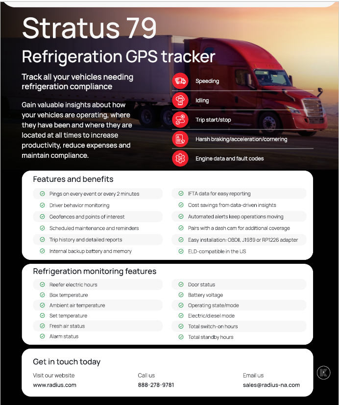 Stratus 79 Sales Flyer Spec Sheet – Radius Telematics