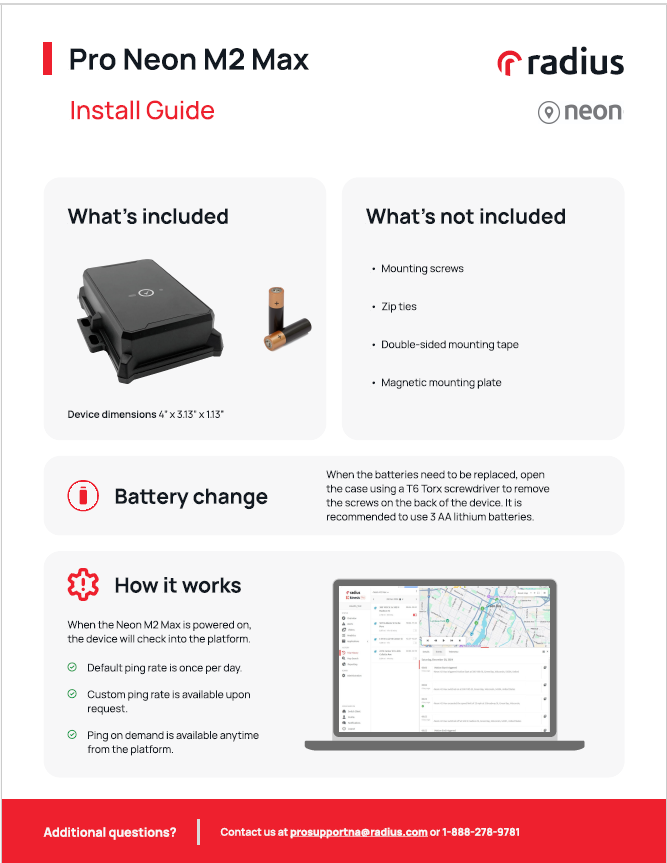 Pro Neon M2 Max Install Guide – Radius Telematics